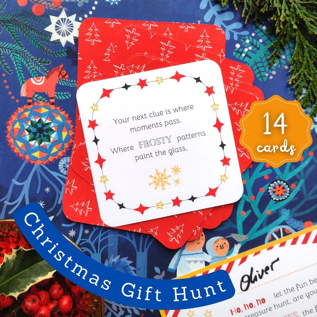 Christmas Scavenger Hunt for Kids Christmas Printable Clue Cards, Santa ...
