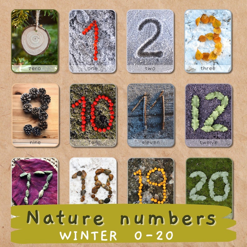 Nature Number Cards 0-20 | Outdoor Education, Forest School Activity ...