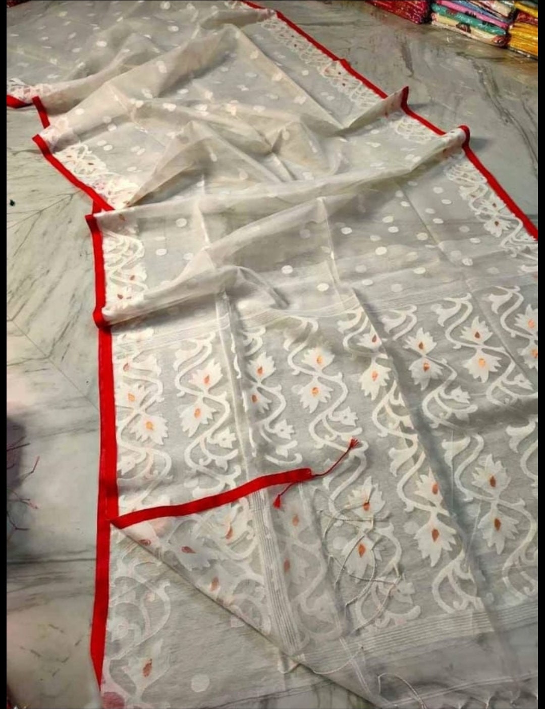 Pure Handloom Muslin Jamdani Saree for Indian Women Traditional and ...