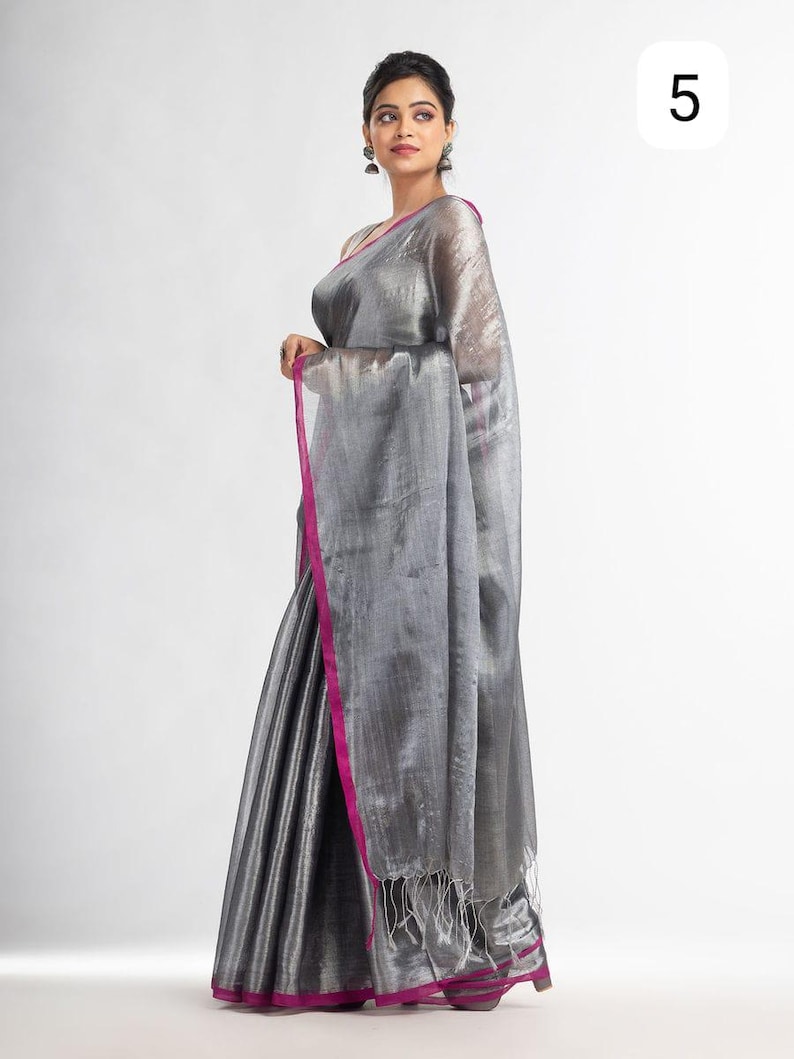 Pure Handloom Tissue Cotton Saree for Indian Women Traditional and ...