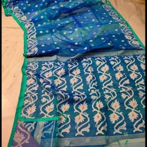Pure Handloom Muslin Jamdani Saree for Indian Women Traditional and ...
