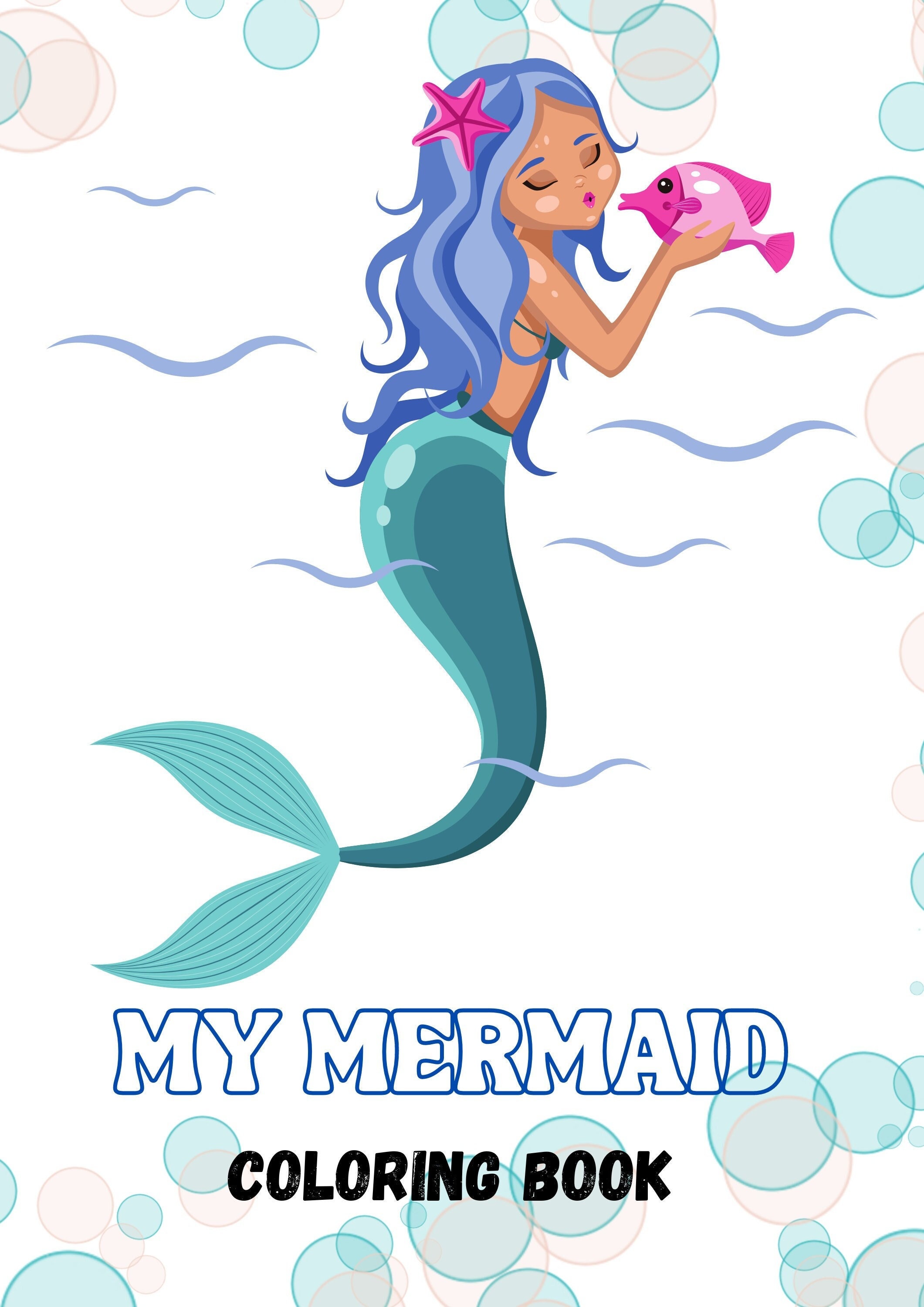Mermaid Kids Coloring Book | Printable Pages | Gift for Kids - Etsy