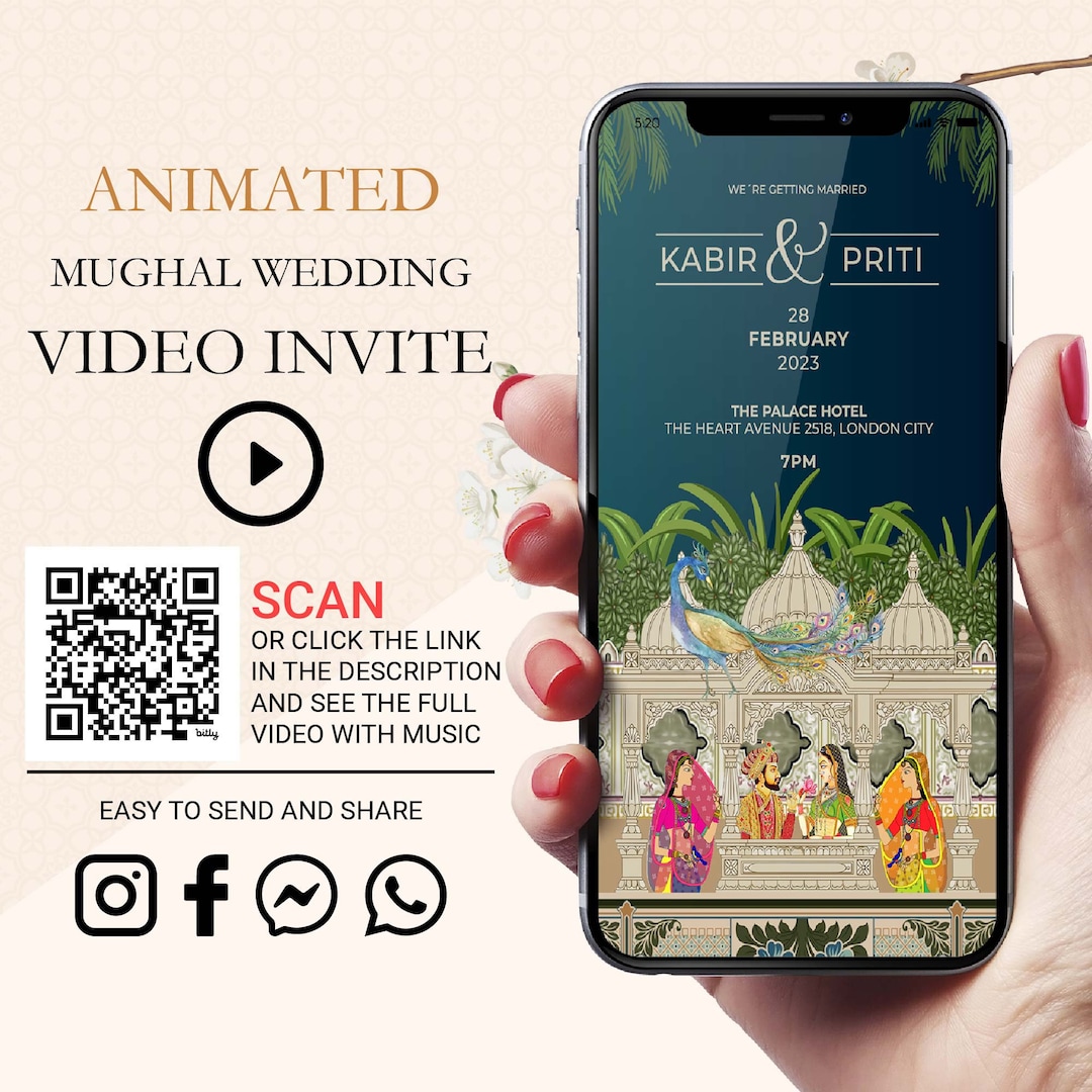 Indian Wedding Invitation Animated Digital | Desi Card Invite, Hindu ...