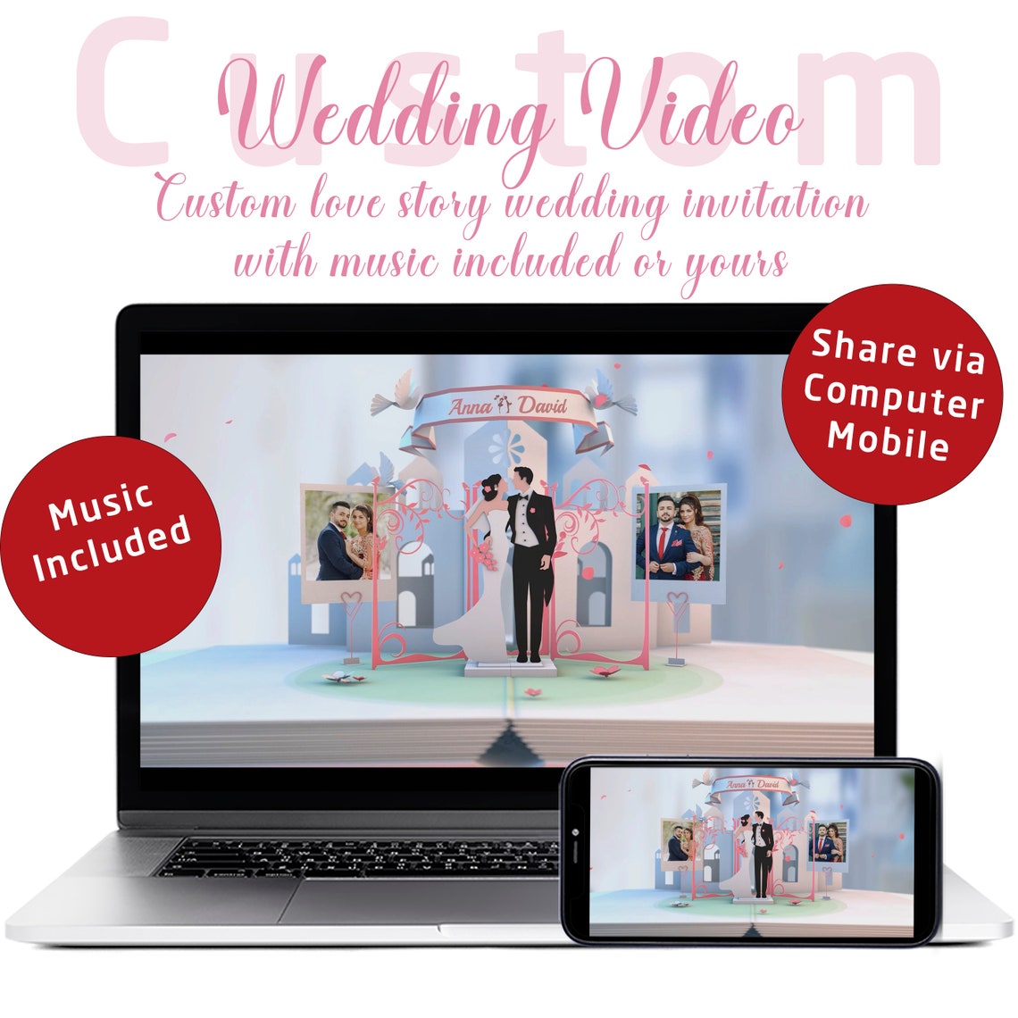 3d Wedding Video Invitation, Video Wedding Invitation, Video Invitation ...