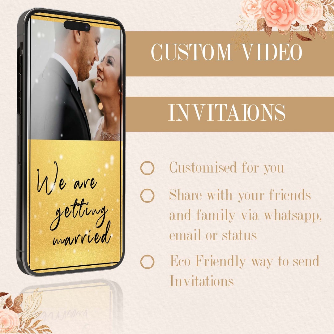 Wedding Video Invitation, Wedding Animated Card, Digital Electronic ...
