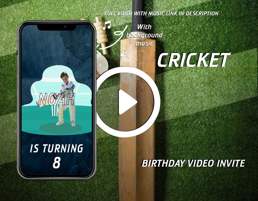 Personalized Cricket Player Birthday Invitation - Sports-themed ...