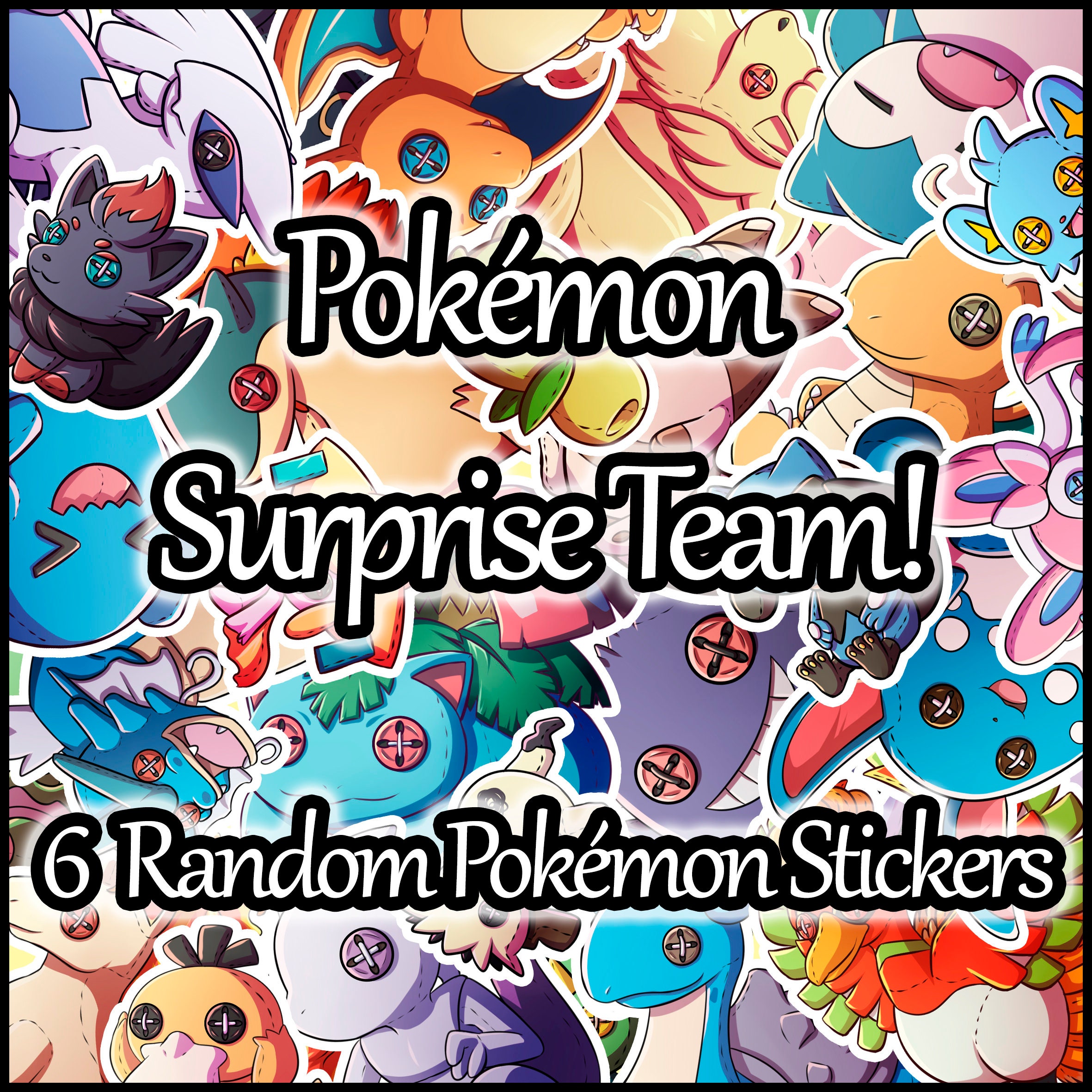 Random Pokemon Team Stickers - Etsy