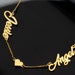 14k Gold Two Name Necklace, 2 Names Necklace, Custom Double Name ...