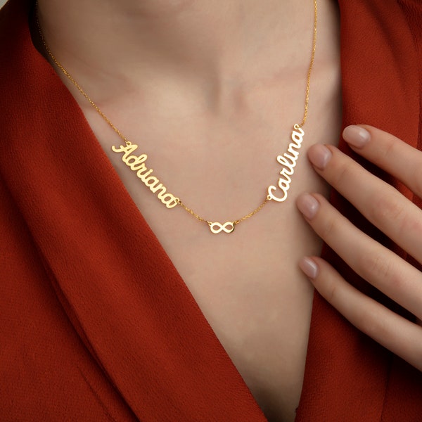 Two Name Necklace - Etsy