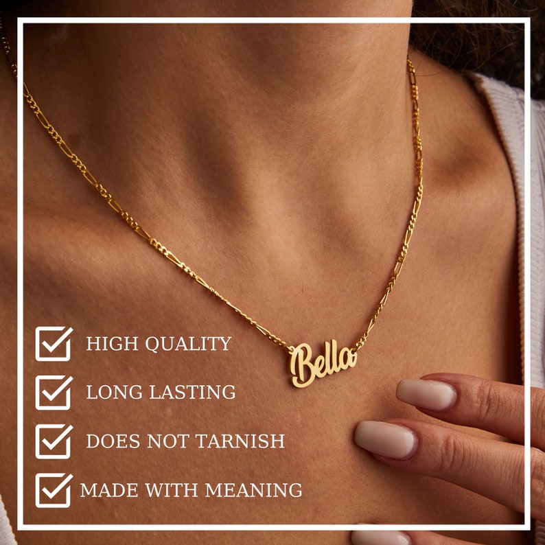 14k Gold Name Necklace Personalized Gifts for Her Nameplate - Etsy
