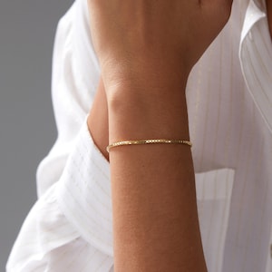 14k Gold Box Chain Bracelet, Sterling Silver Box Chain Bracelet ...