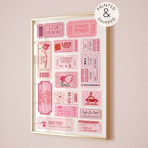 Trendy Wall Art, Colorful Retro Print, Date Night Ticket Stub Poster, Printable College ...
