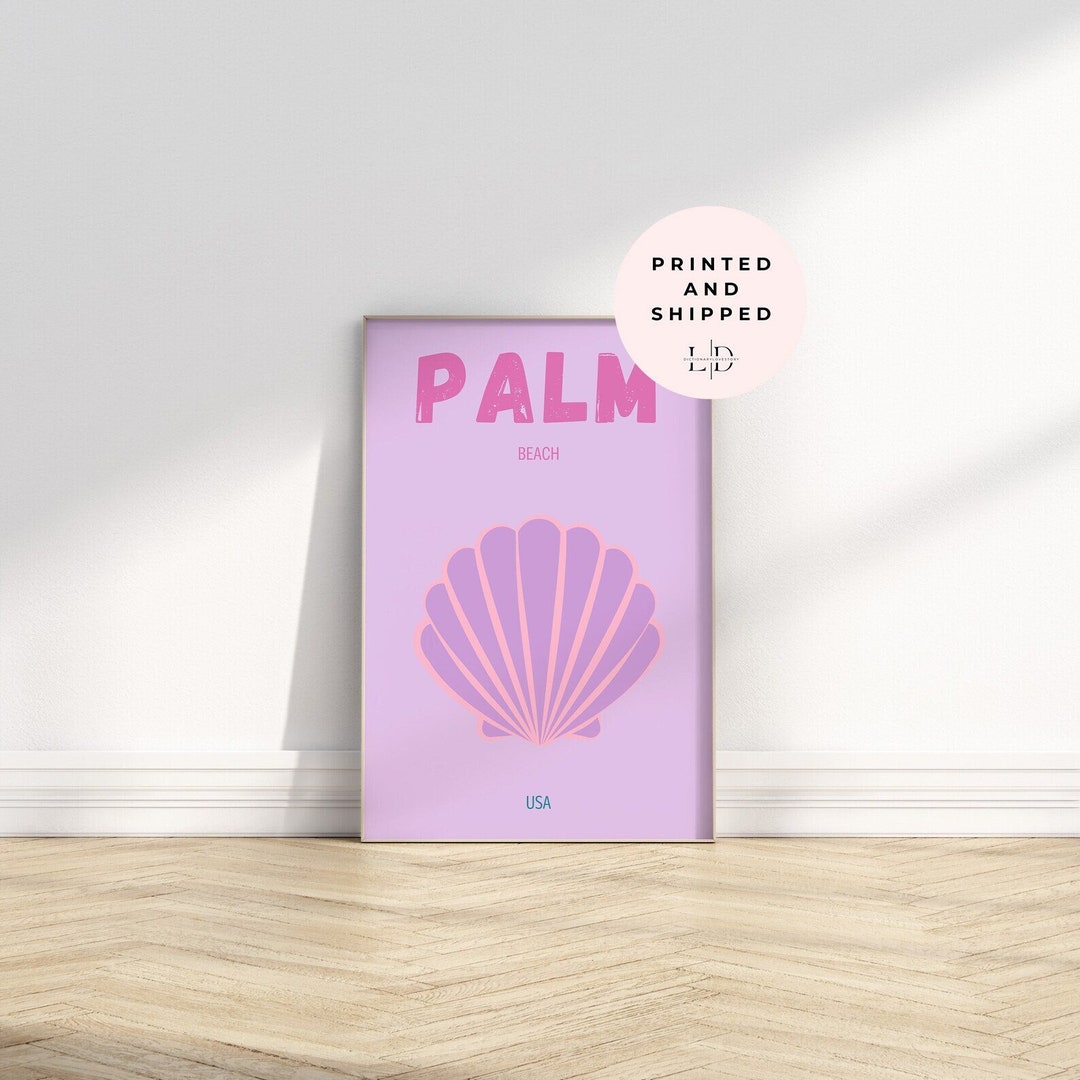 Palm Beach, Preppy Beach Posters, Prints Pink Girly Wall Art Beachy ...