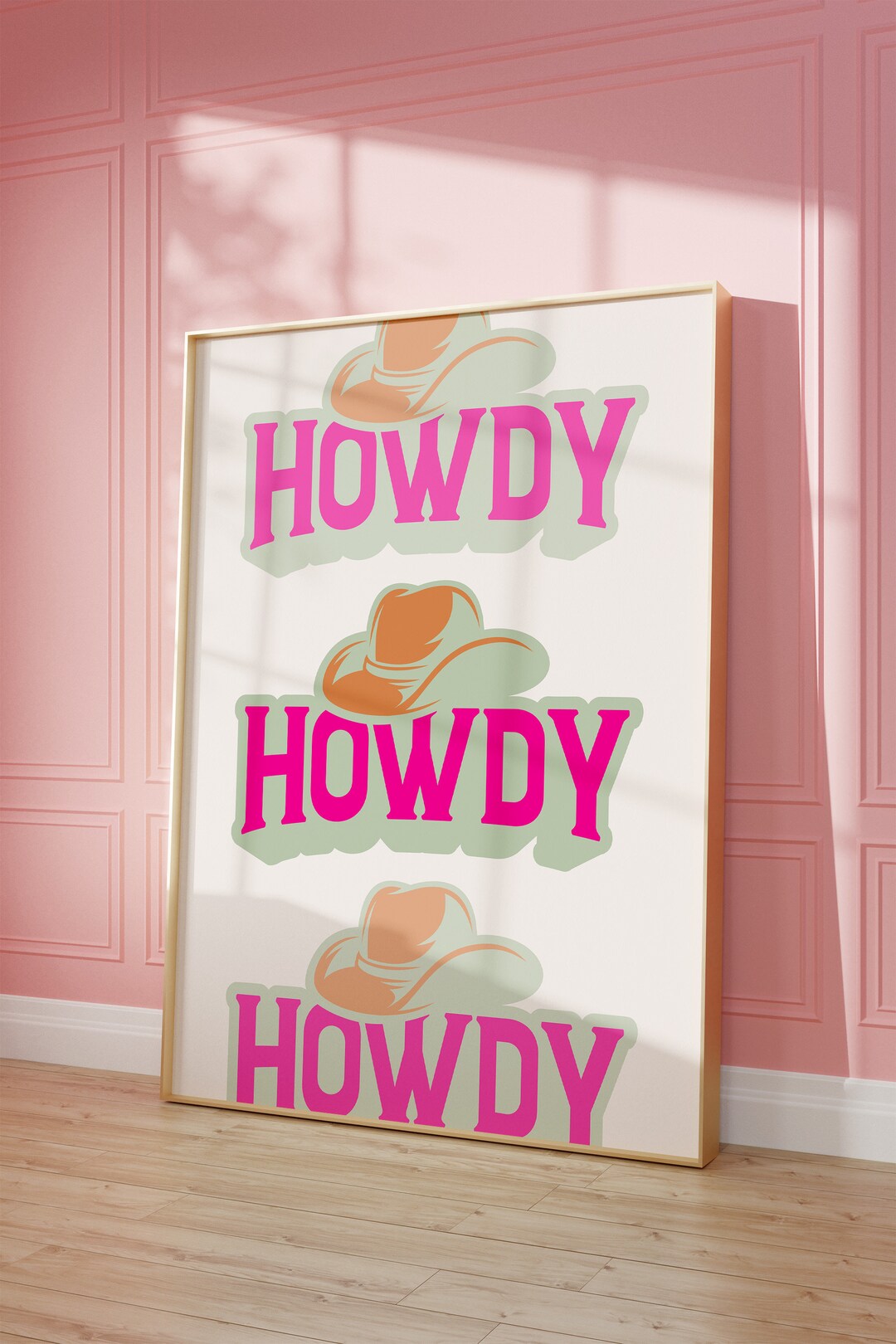 Howdy Poster Pink Rodeo Poster Print Preppy Western Wall - Etsy