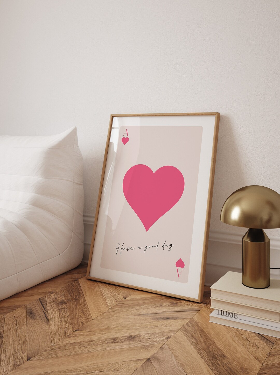 Trendy Poster Have a Good Day Pink Ace of Hearts Art Print, Playing ...