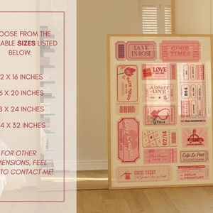 Trendy Wall Art, Colorful Retro Print, Date Night Ticket Stub Poster ...