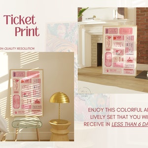 Trendy Wall Art, Colorful Retro Print, Date Night Ticket Stub Poster ...