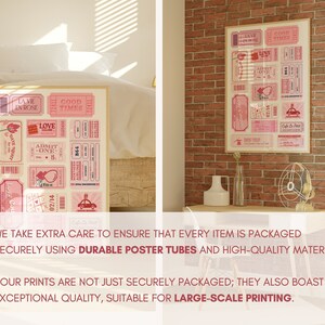 Trendy Wall Art, Colorful Retro Print, Date Night Ticket Stub Poster ...