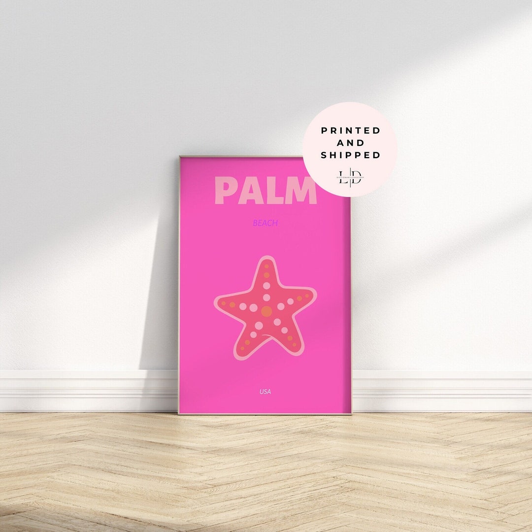 Palm Beach, Preppy Beach Posters, Prints Pink Girly Wall Art Beachy ...