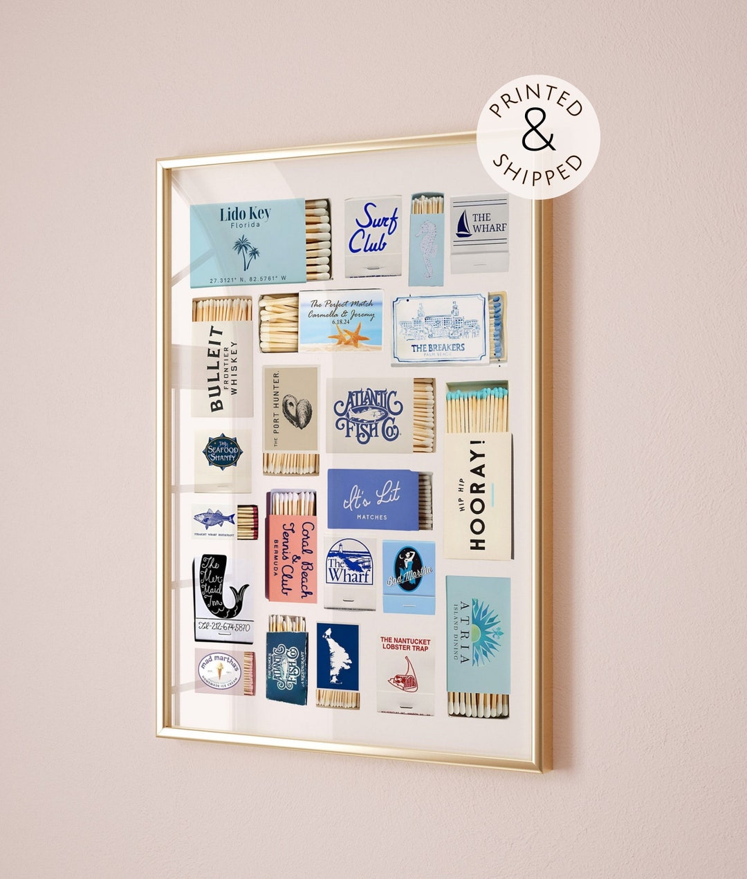 Vintage Matchbox Print, Trendy Matches Poster, Retro Matchbook Wall Art ...
