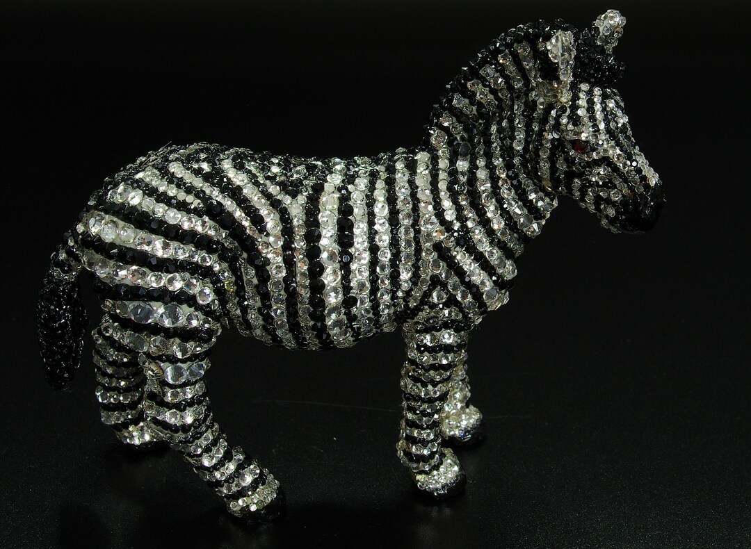 Zebra Encrusted With Swarovski an Austrian Crystals - Etsy