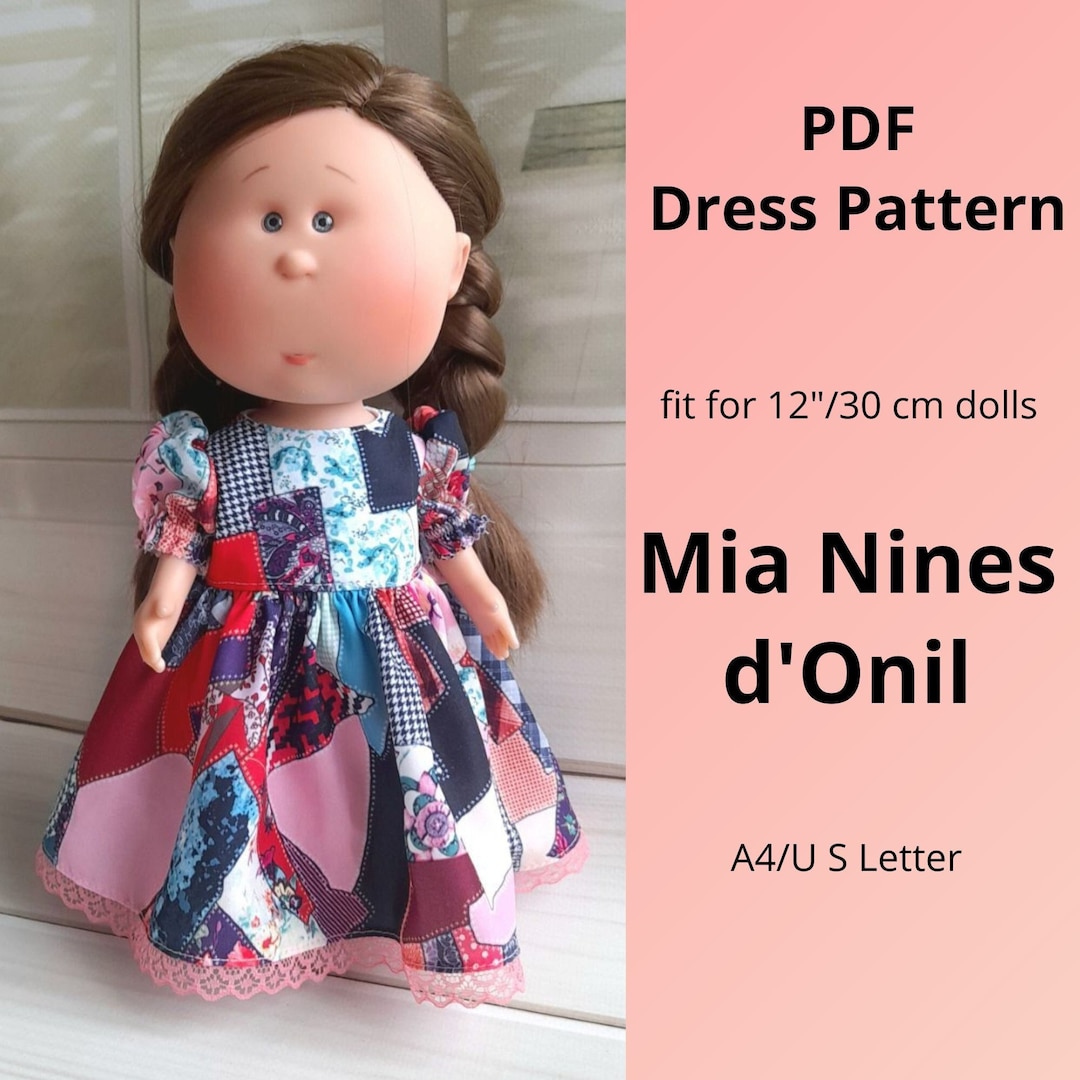 PDF Pattern for Nines D'onil Doll Mia Basic Dress - Etsy UK