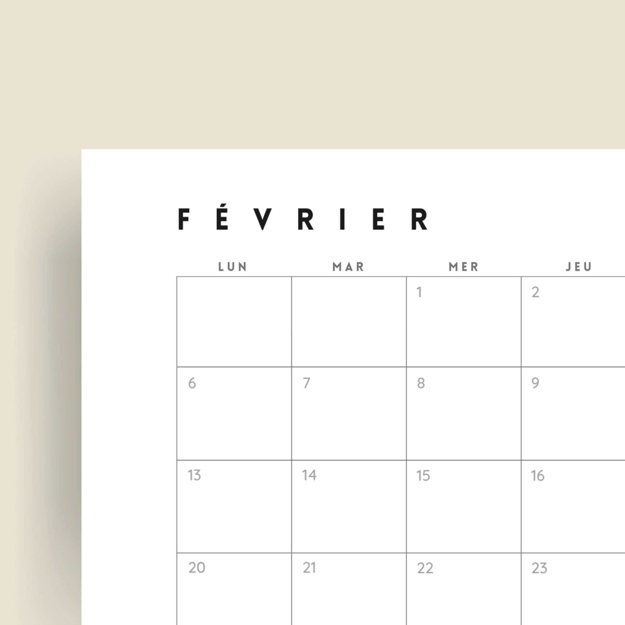 2023 French Calendar 2023 Calendrier Français Calendrier Minimaliste ...