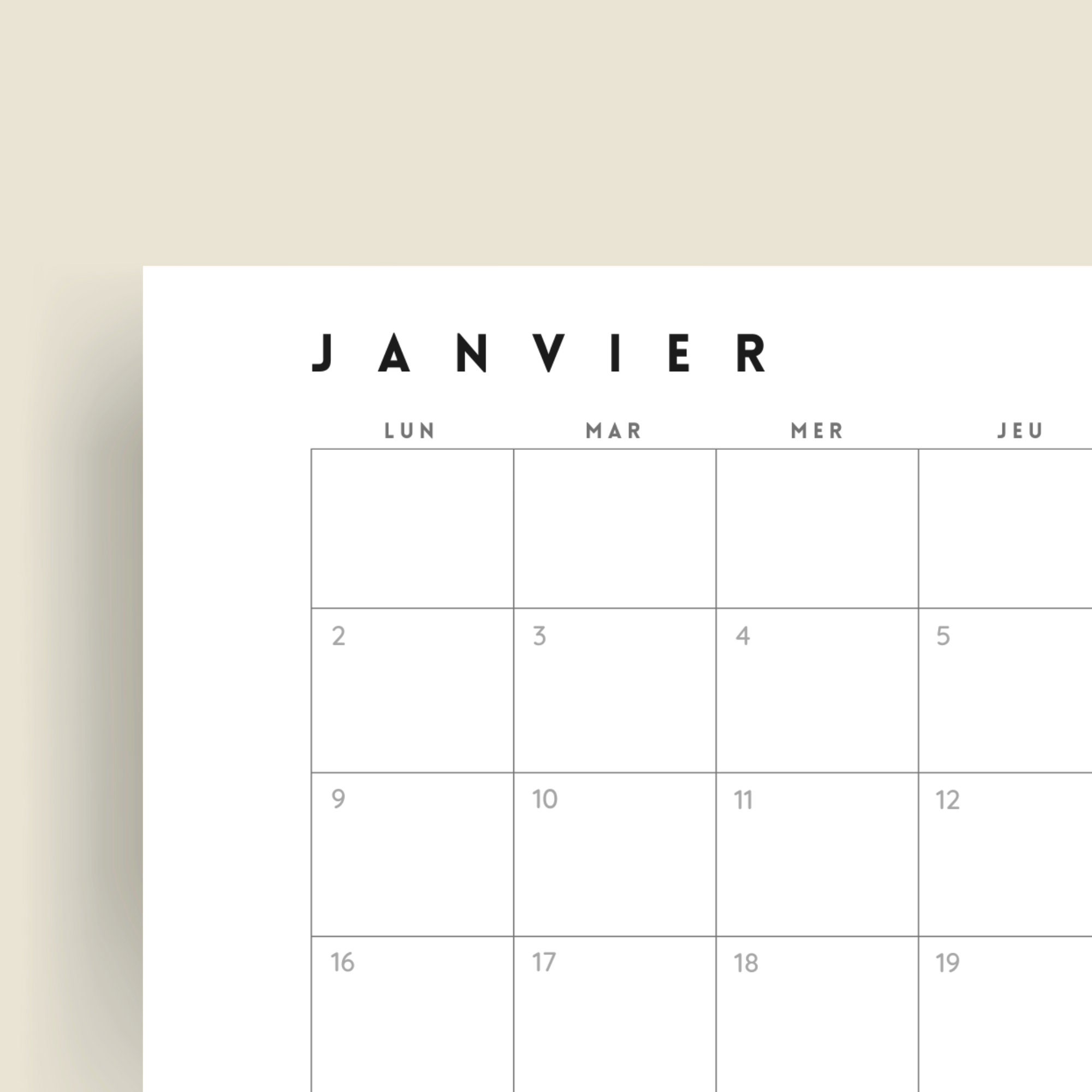 2023 French Calendar 2023 Calendrier Français Calendrier Minimaliste ...