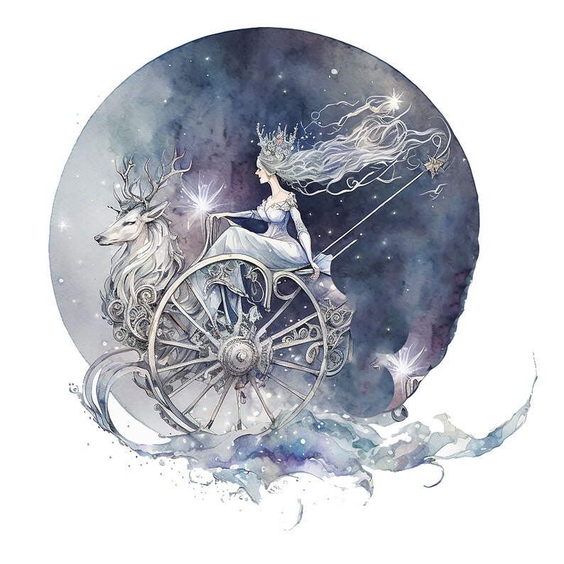 10 Greek Goddess Clipart Moon Goddess Greek Mythology High - Etsy