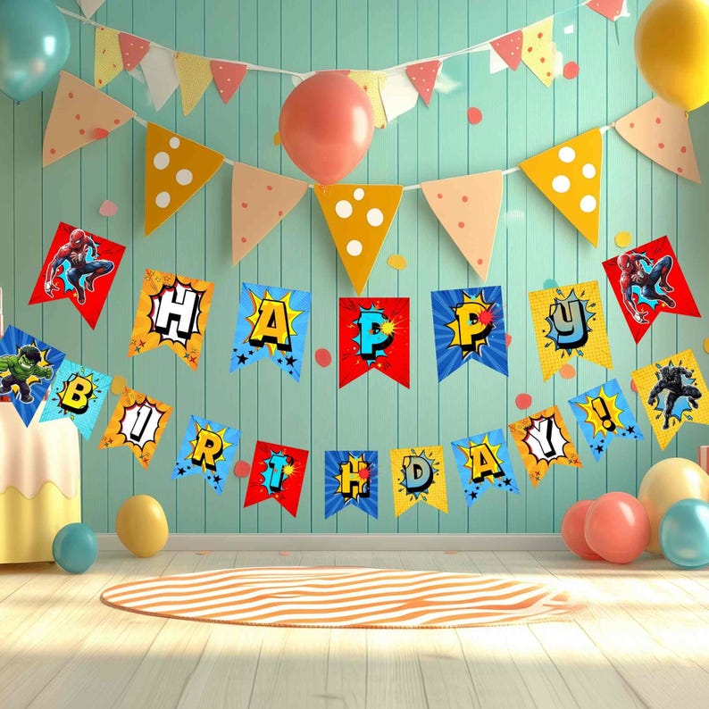 Comic Book Birthday Banner - Etsy