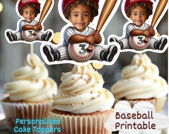 Baseball Personalized Face Cupcake Toppers - Etsy