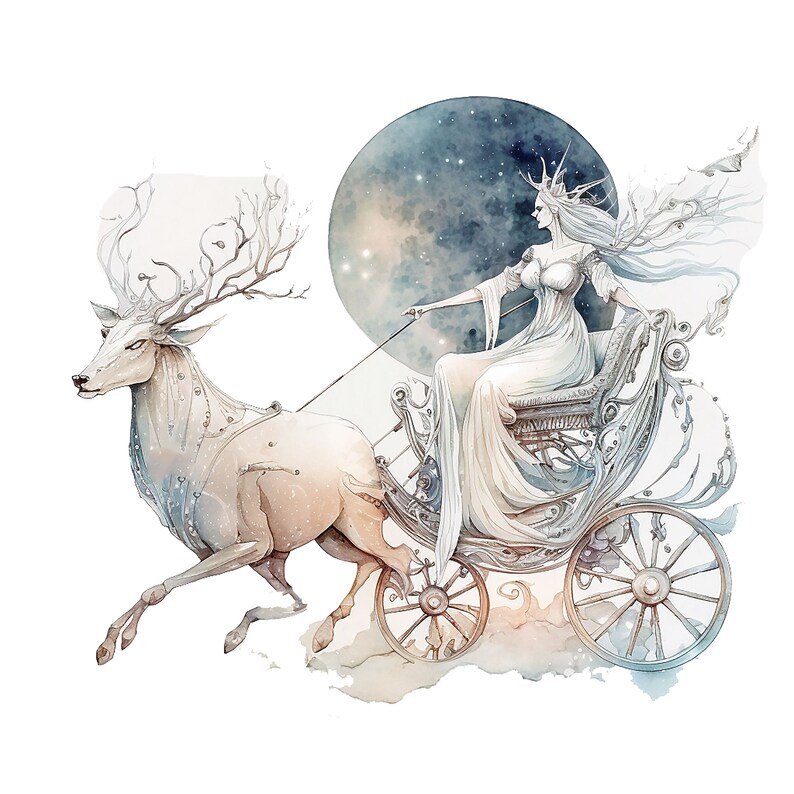 10 Greek Goddess Clipart Moon Goddess Greek Mythology High - Etsy
