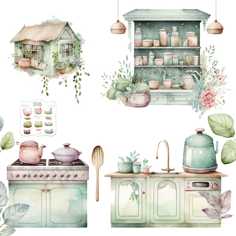 9 Vintage Kitchen Clipart, Kitchen Clipart, High Quality Jpgs ... 9 Vintage Kitchen Clipart, Kitchen Clipart, High Quality Jpgs ...