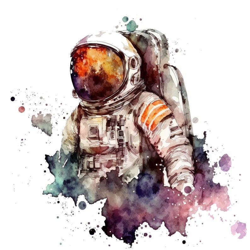 10 Astronaut Clipart, Space Clipart, High Quality Jpgs, Watercolor ...