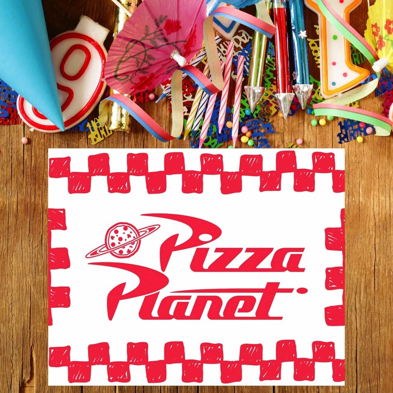 Pizza Planet Sign for Birthday Party Digital Download Kit - Three Pizza ...