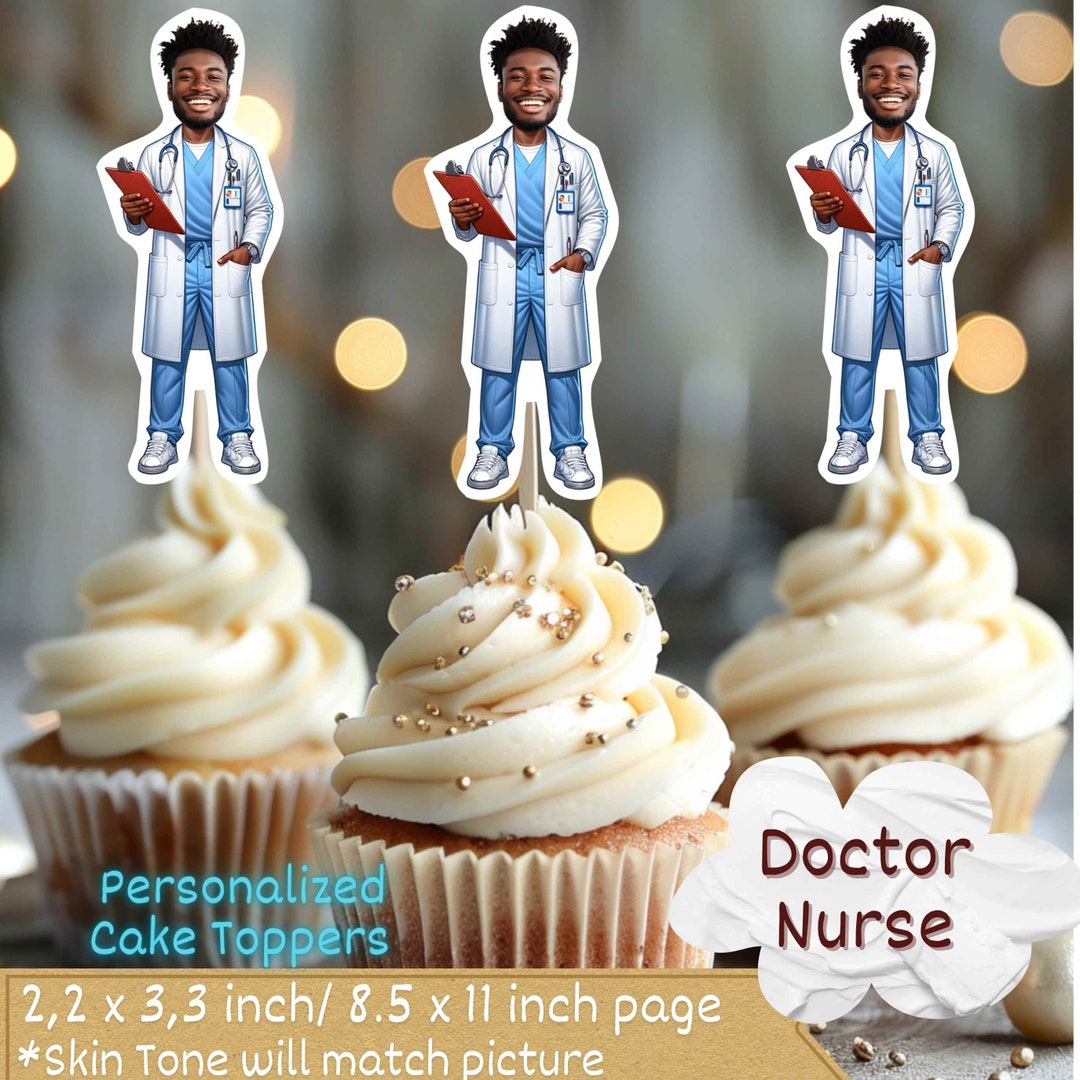 Topper de cupcake de doctor, topper de cupcake de enfermera imprimible ...