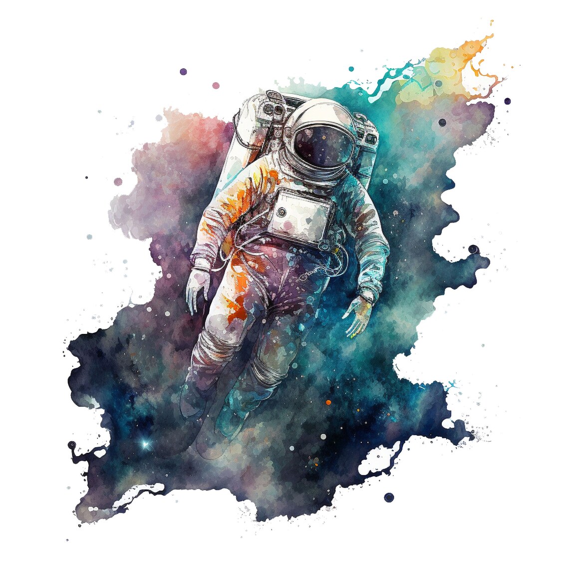 10 Astronaut Clipart, Space Clipart, High Quality Jpgs, Watercolor ...