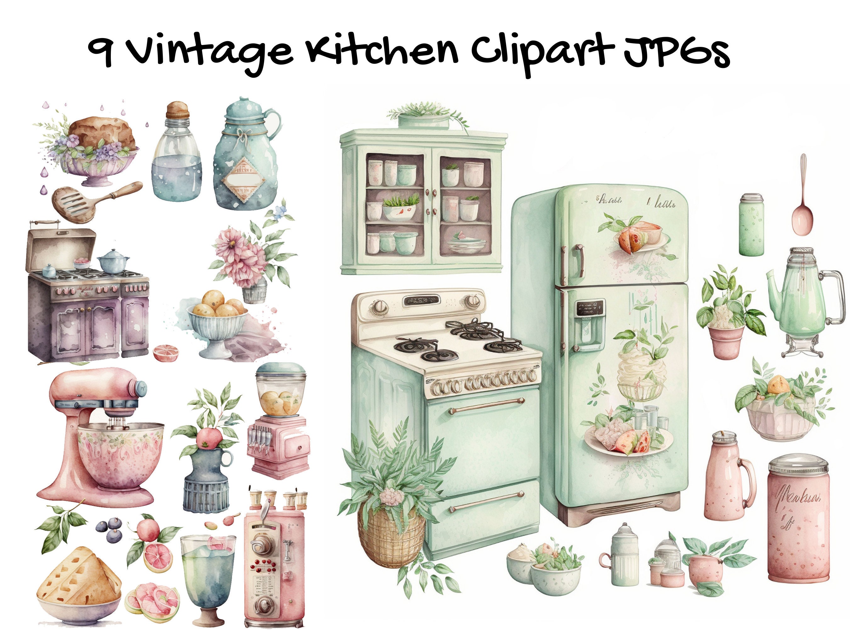 9 Vintage Kitchen Clipart, Kitchen Clipart, High Quality Jpgs ... 9 Vintage Kitchen Clipart, Kitchen Clipart, High Quality Jpgs ...