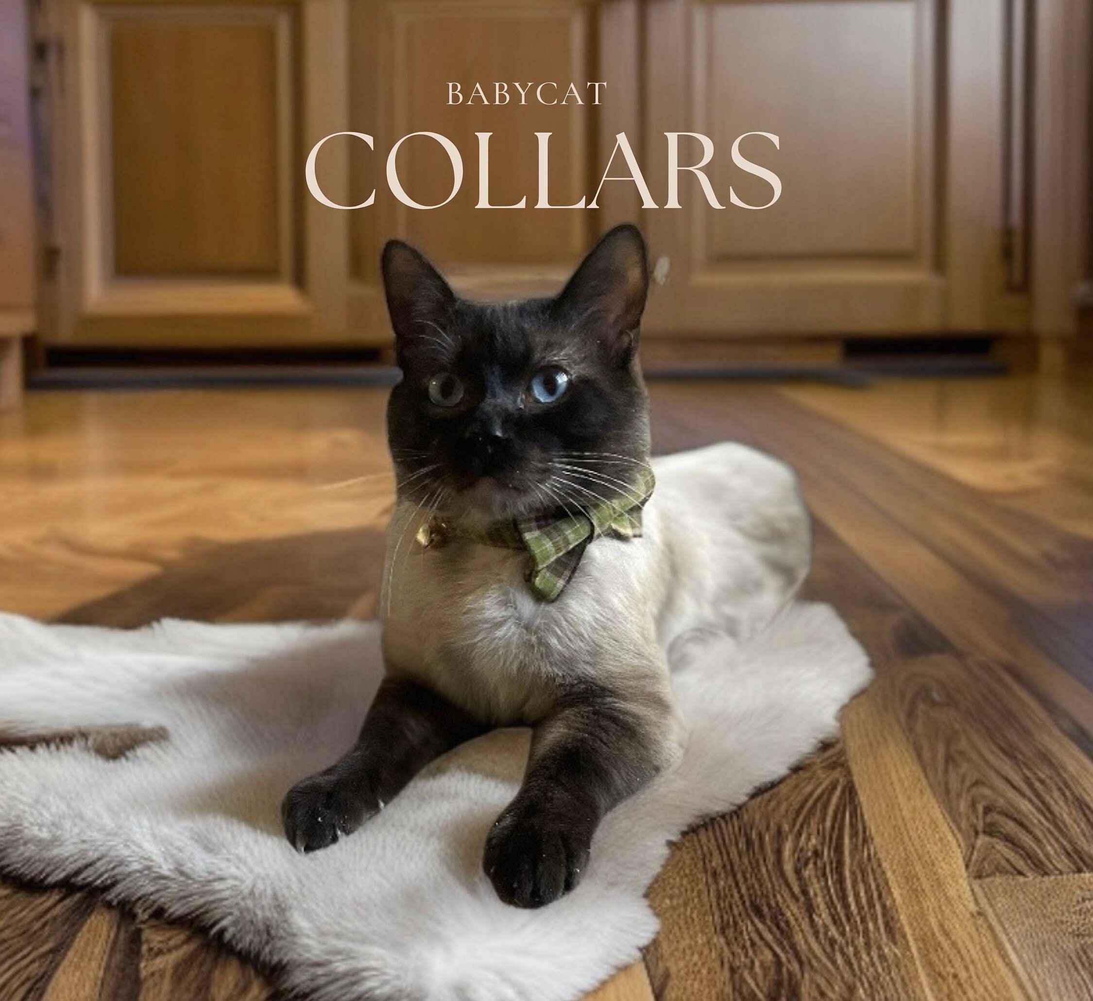 Luxury Plaid Cat Collar Bowtie for Birthday Gift, Personalized Cat ...