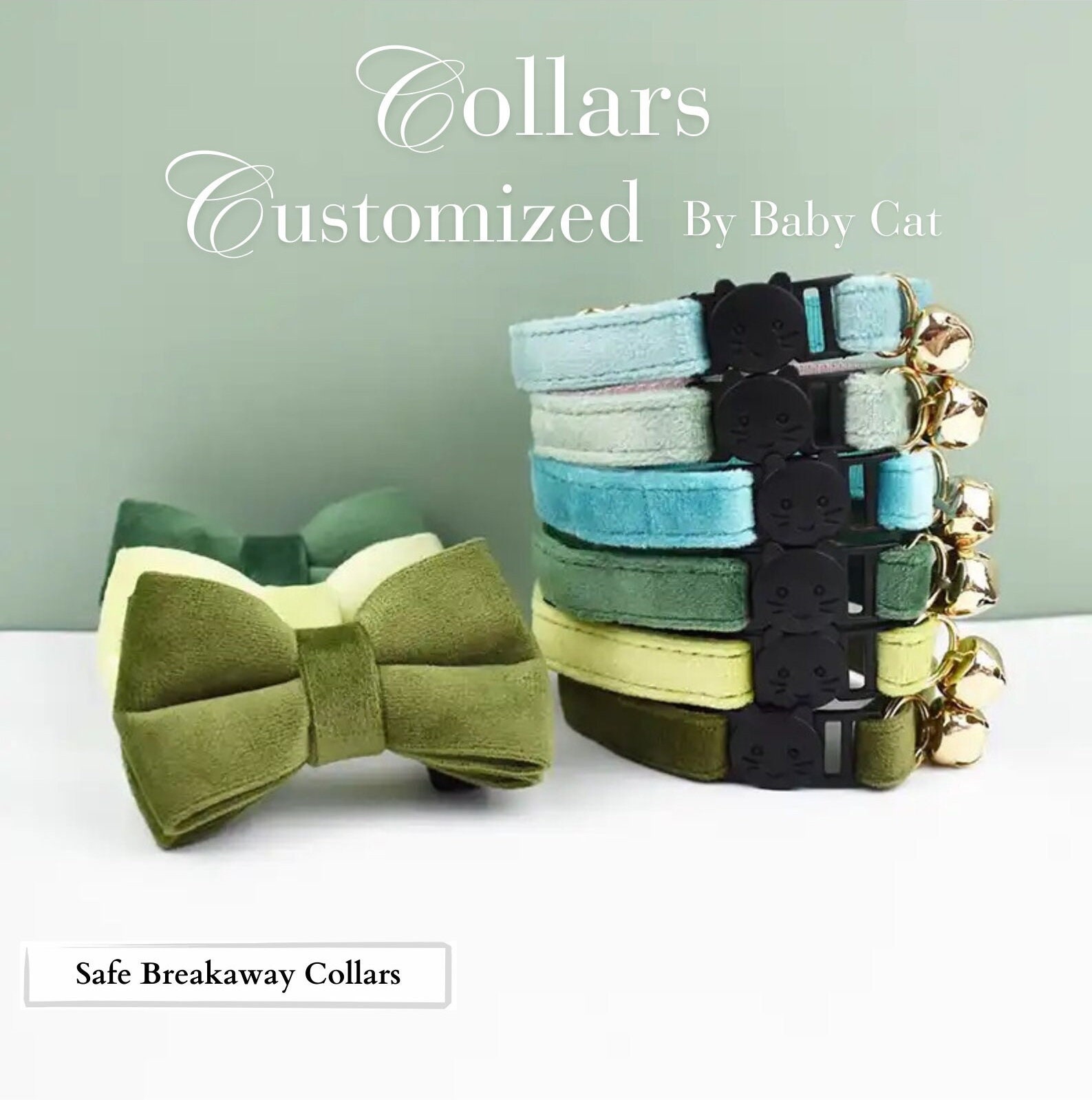 Personalized Breakaway Cat & Small Dog Collar Bowtie Leash - Etsy