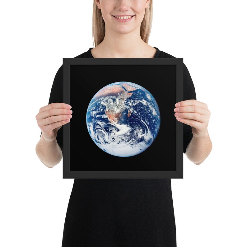 Framed Space Photo of Earth Poster - Etsy