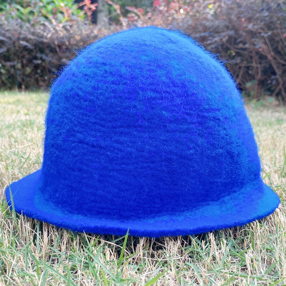 Blue Wool Hat Solid Color Wool Hat Handmade Wool Hat Cute - Etsy