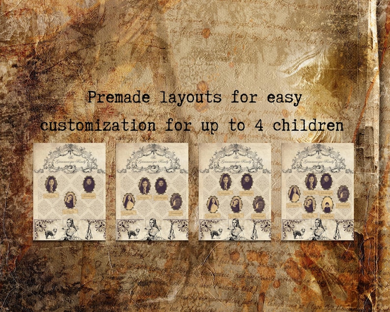 Victorian Family Tree Template: Moody Vintage Design (digital Download ...