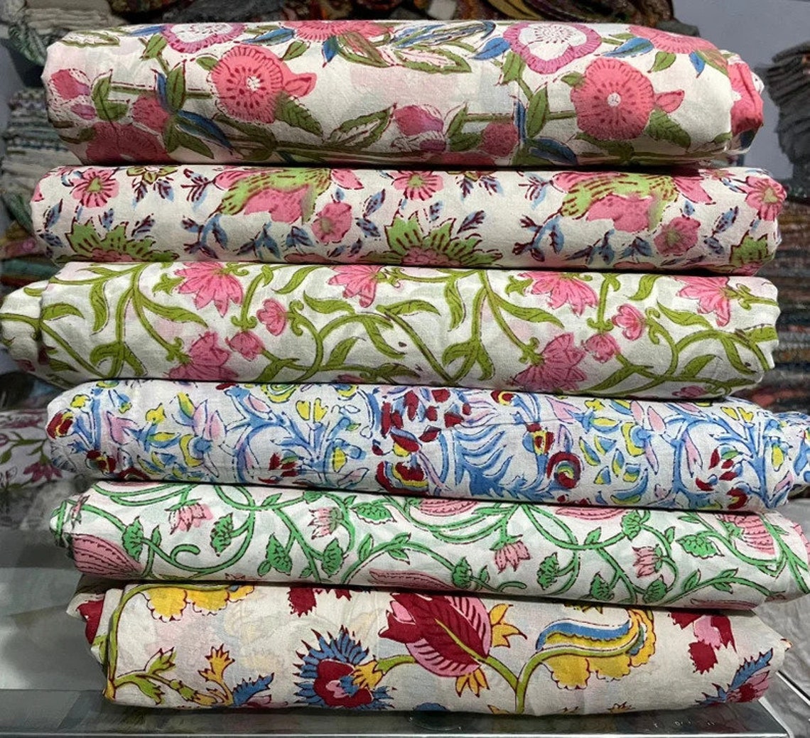 Vintage Indian Boho Quilt Fabric Scrap Bundle, Fabric Grab Bag ...