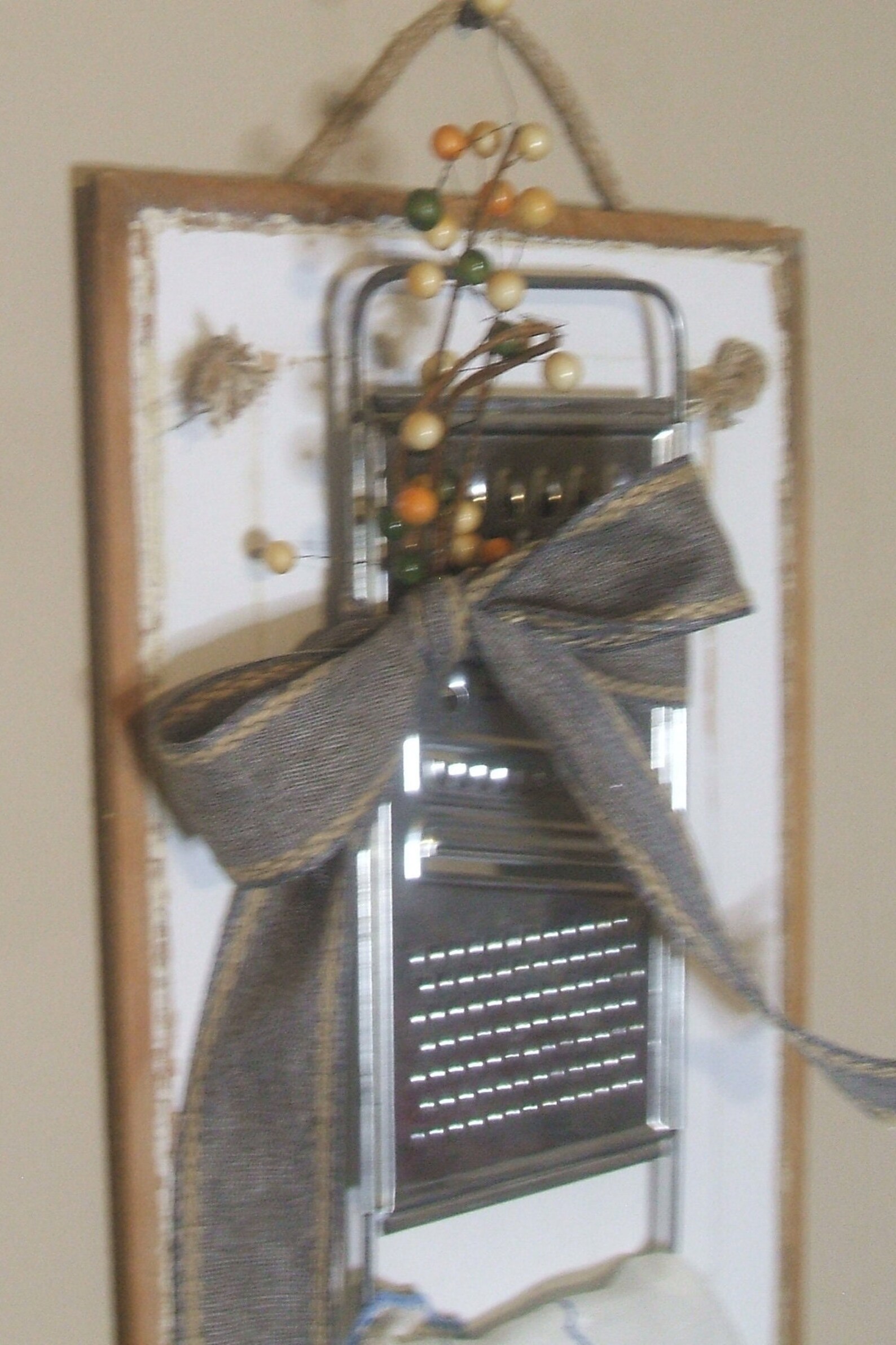 Old Farmhouse Repurposed Door Panel Kitchen Wall Hanging Cheese Grater ...