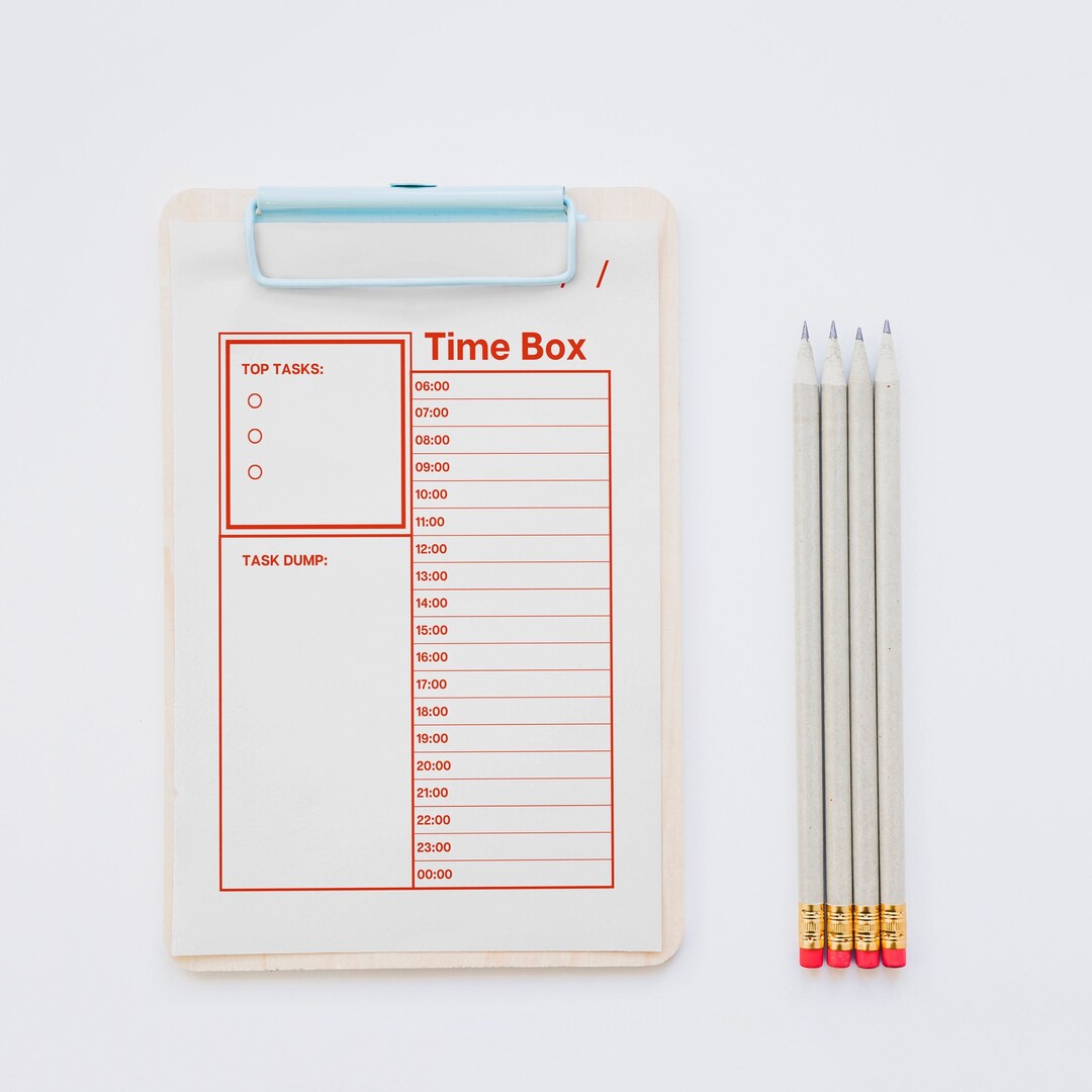 Daily Time Box Planner, Instant Download, Printable, Time Management ...