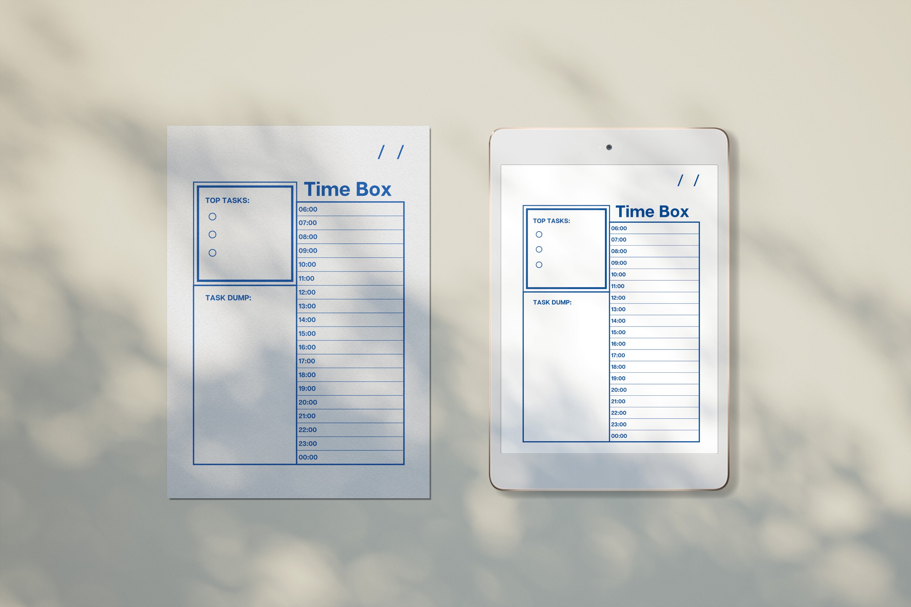 Daily Time Box Planner, Instant Download, Printable, Time Management ...