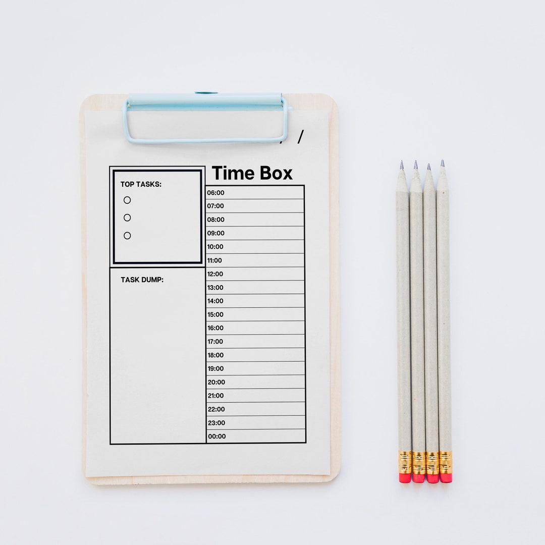 Daily Time Box Planner, Instant Download, Printable, Time Management ...