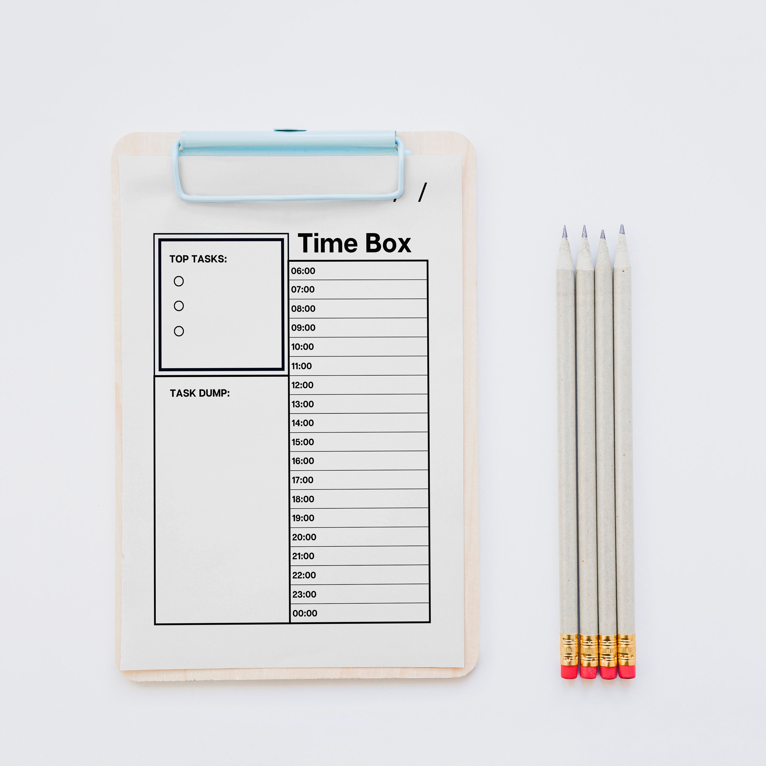 Daily Time Box Planner, Instant Download, Printable, Time Management ...