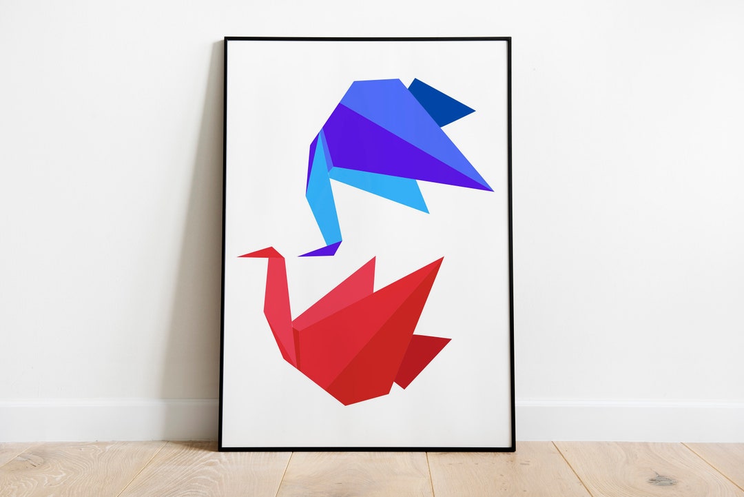 Printable Origami Art Poster, Instant Download Art Print, Wall Decor ...